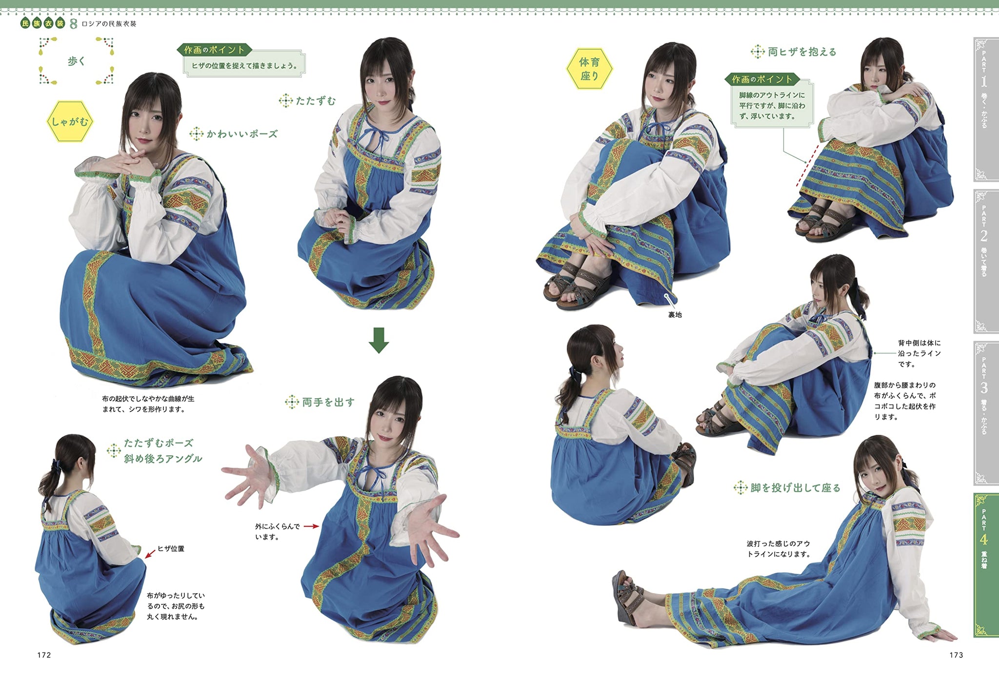 Folk Costume Pose & Motion Material Collection Useful for Drawing ...